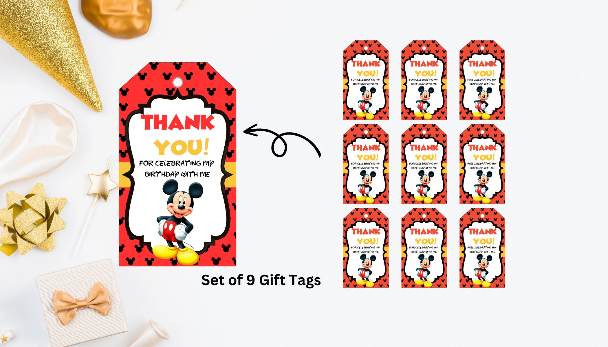 Mickey Mouse Birthday Party Favor Tags MOUSE Gift Tags Mouse - Etsy