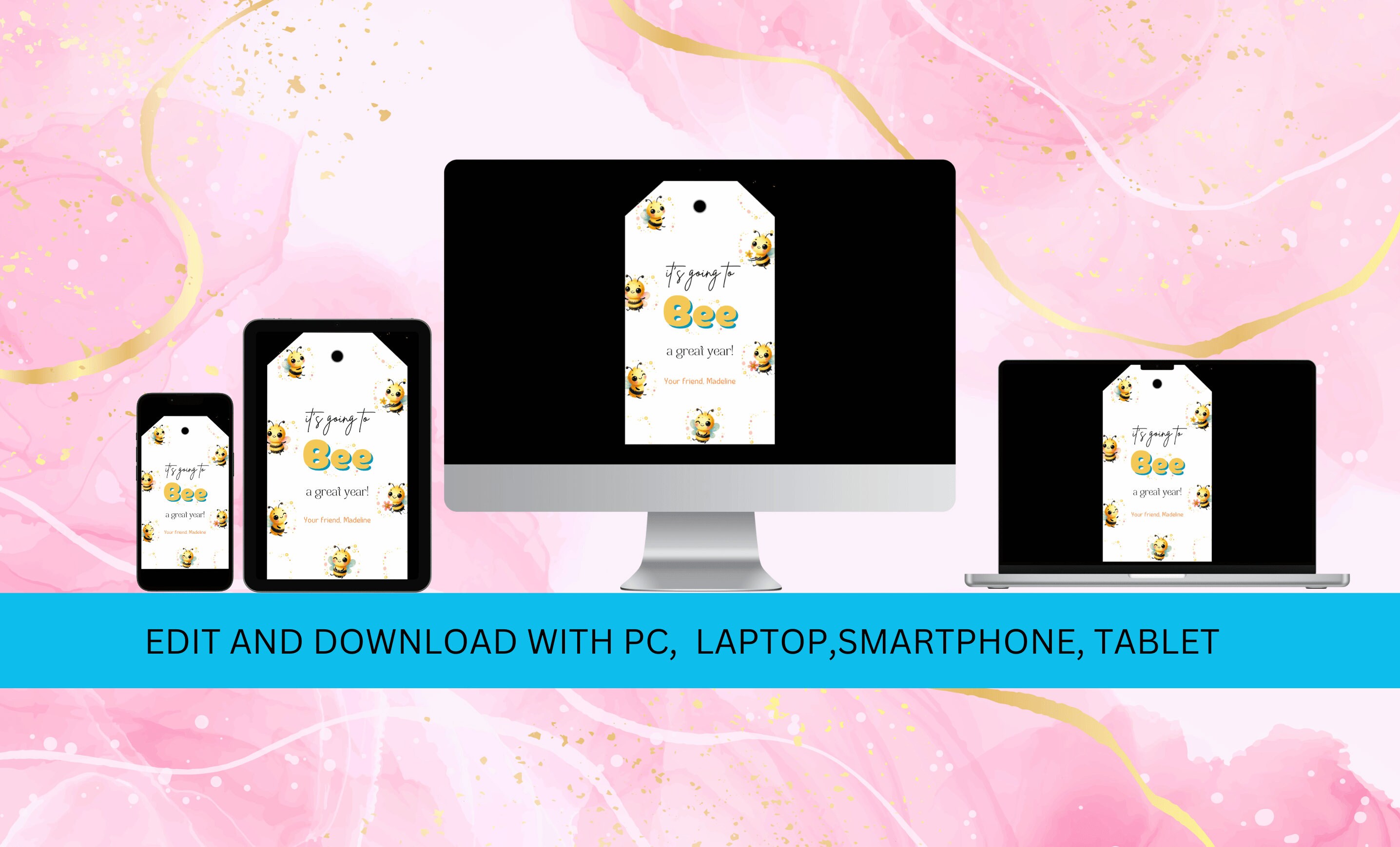 Editable Back to School Treat Tags Classroom Bee a Great Year First Day ...