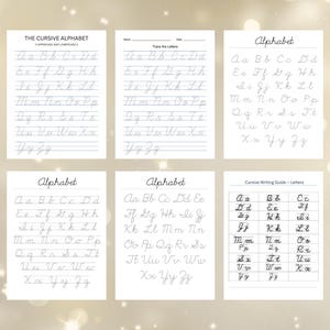 Cursive Handwriting Chart, Homeschool Learning Tools, Alphabet Poster ...
