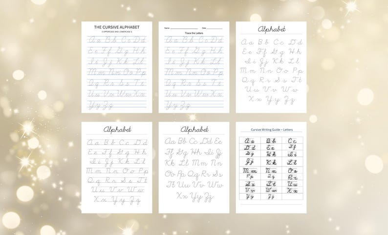 Cursive Handwriting Chart, Homeschool Learning Tools, Alphabet Poster ...