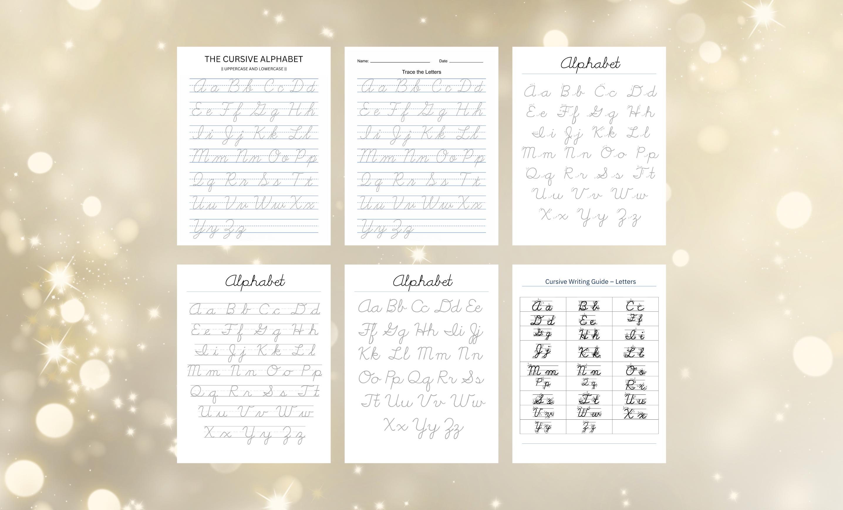 Cursive Handwriting Chart, Homeschool Learning Tools, Alphabet Poster ...