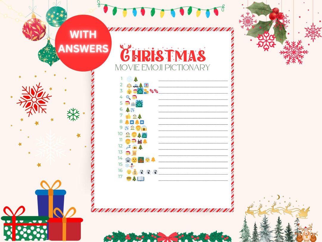 Christmas Movie Emoji Pictionary Game, Christmas Emoji Pictionary ...