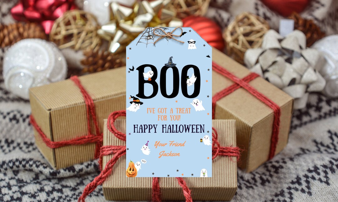 Editable Halloween Favor Tags | Boo Gift Tags | Costume Party Trick or ...