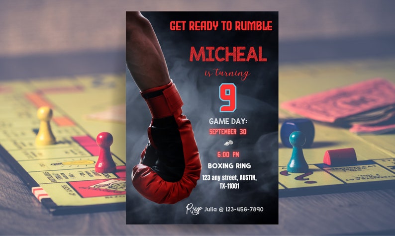 Boxing Birthday Invitation Boxing Party Invite Template Instant ...