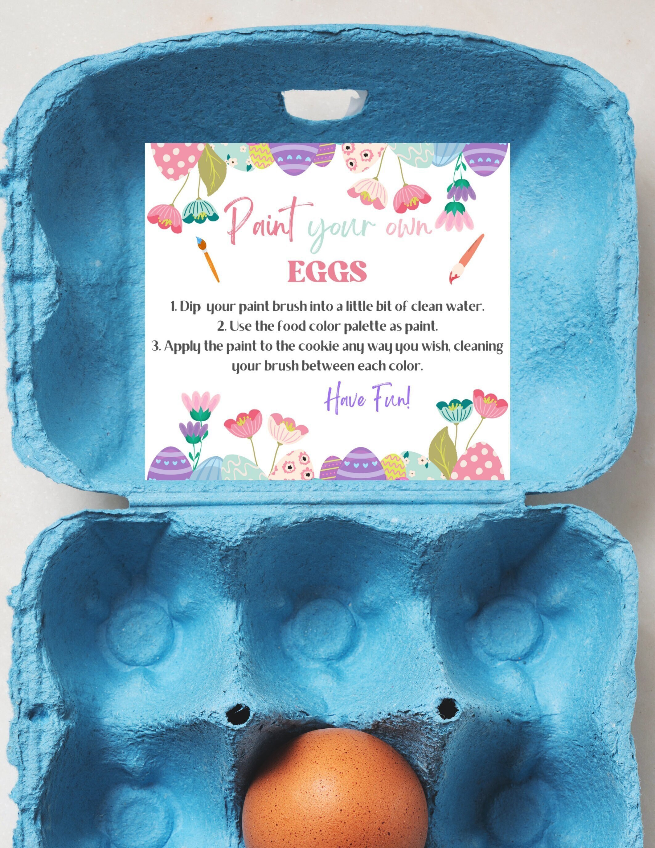 Editable Paint Your Own Eggs Egg Carton Label, Easter Egg Hunt, Easter ...