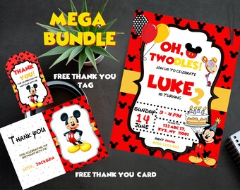 Mickey Mouse Invitation Mickey Mouse 2nd Birthday Invitation - Etsy