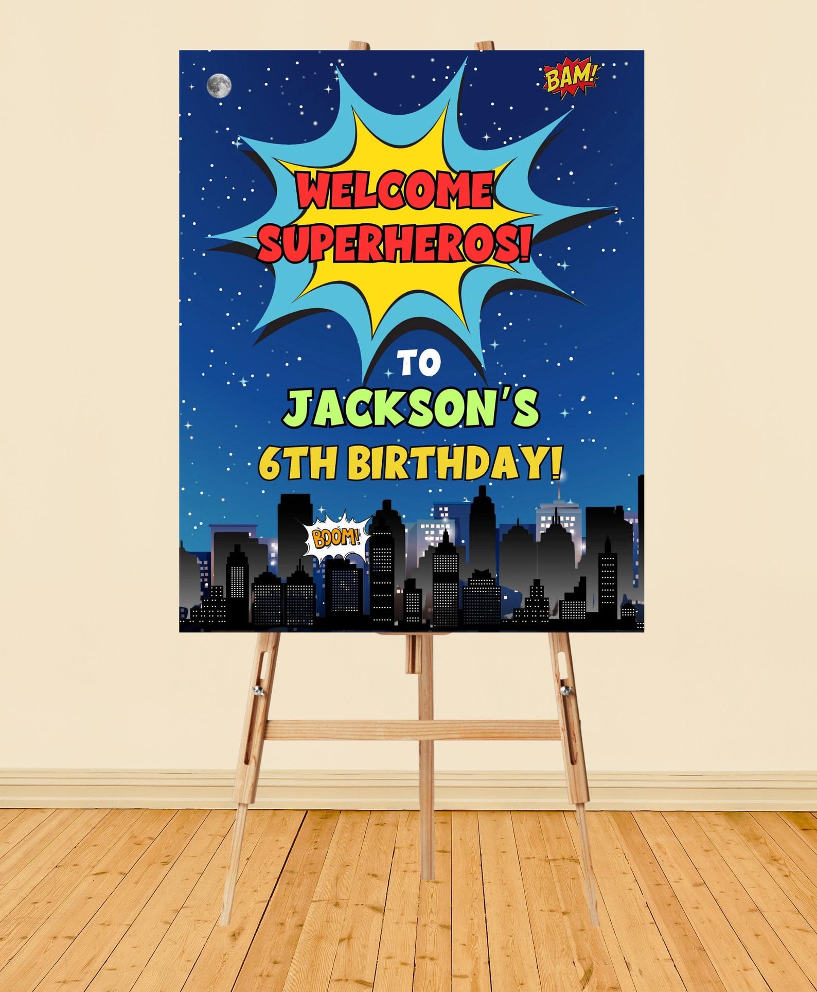 Superhero Birthday Welcome Sign, Boy Superheroes Party, Super Hero ...