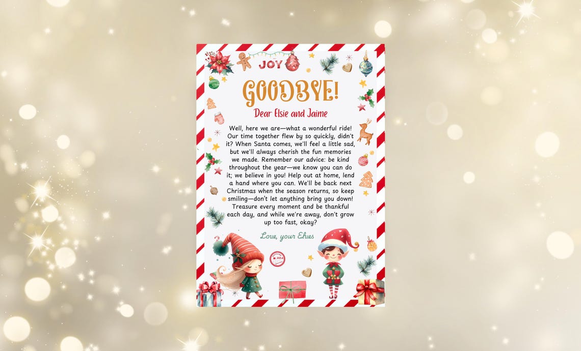 Editable Elves Arrival Letter Return Letter Christmas Elf We're Back ...