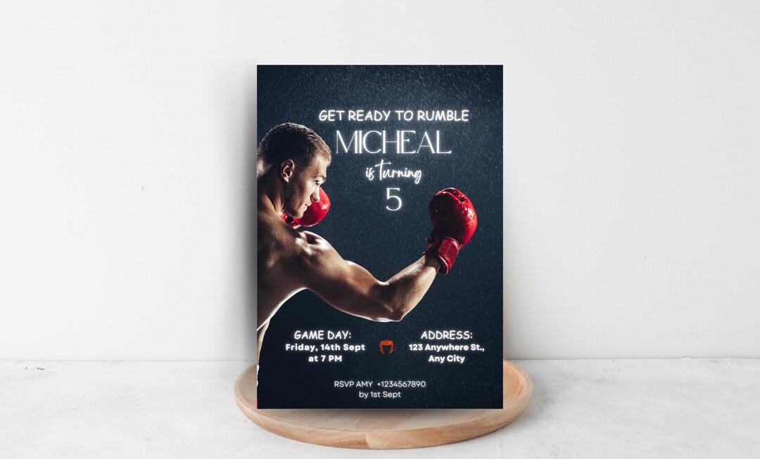 Boxing Birthday Invitation Boxing Party Invite Template Instant ...