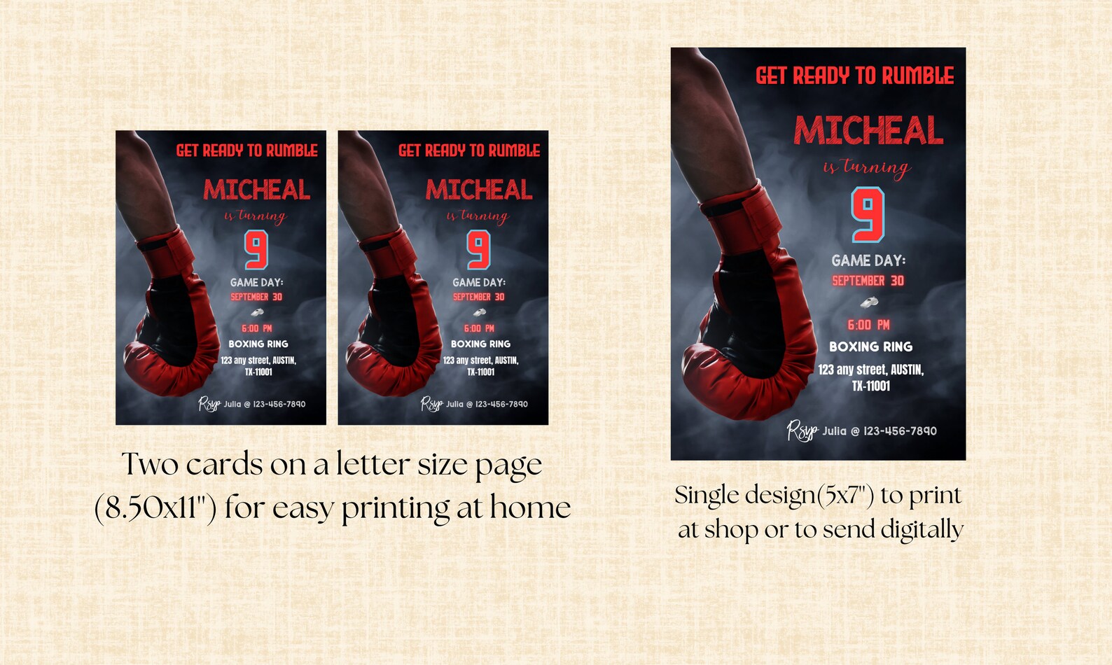 Boxing Birthday Invitation Boxing Party Invite Template Instant ...