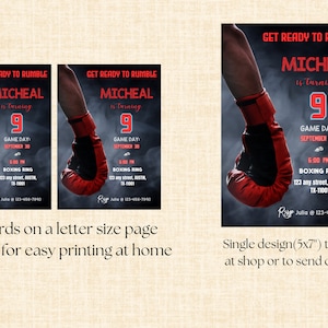 Boxing Birthday Invitation, Boxing Party Invite Template, Instant ...