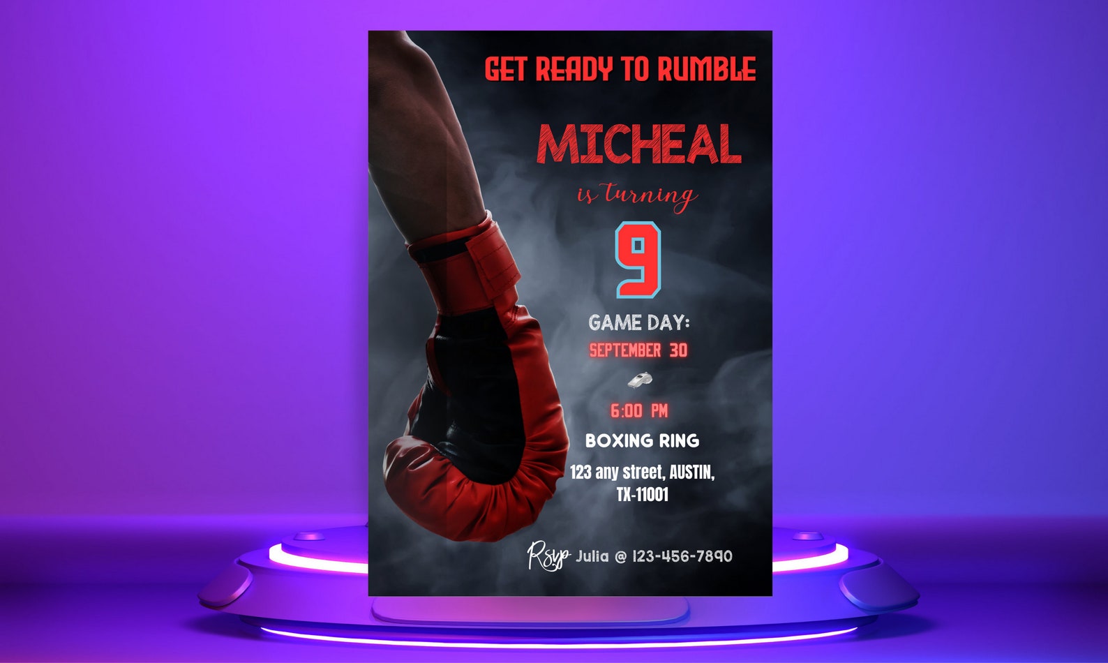 Boxing Birthday Invitation Boxing Party Invite Template Instant ...