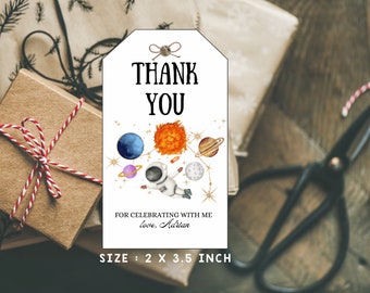 Outer Space Thank You Tags, Editable Space Favor Tags, Space Birthday ...