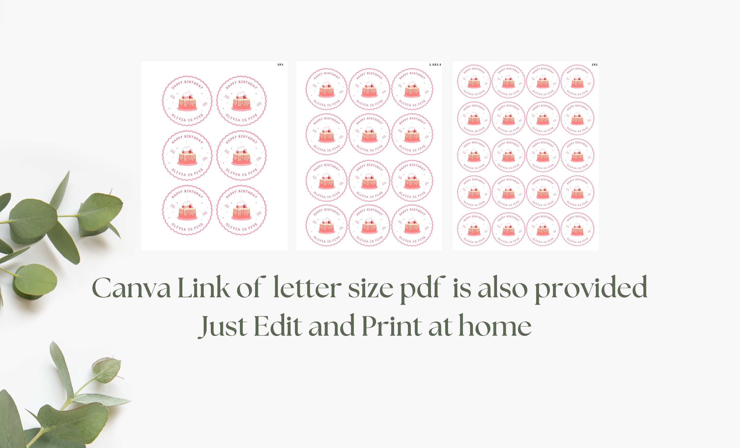 Happy Birthday Cake Stickers, Custom Happy Birthday Labels, Birthday ...