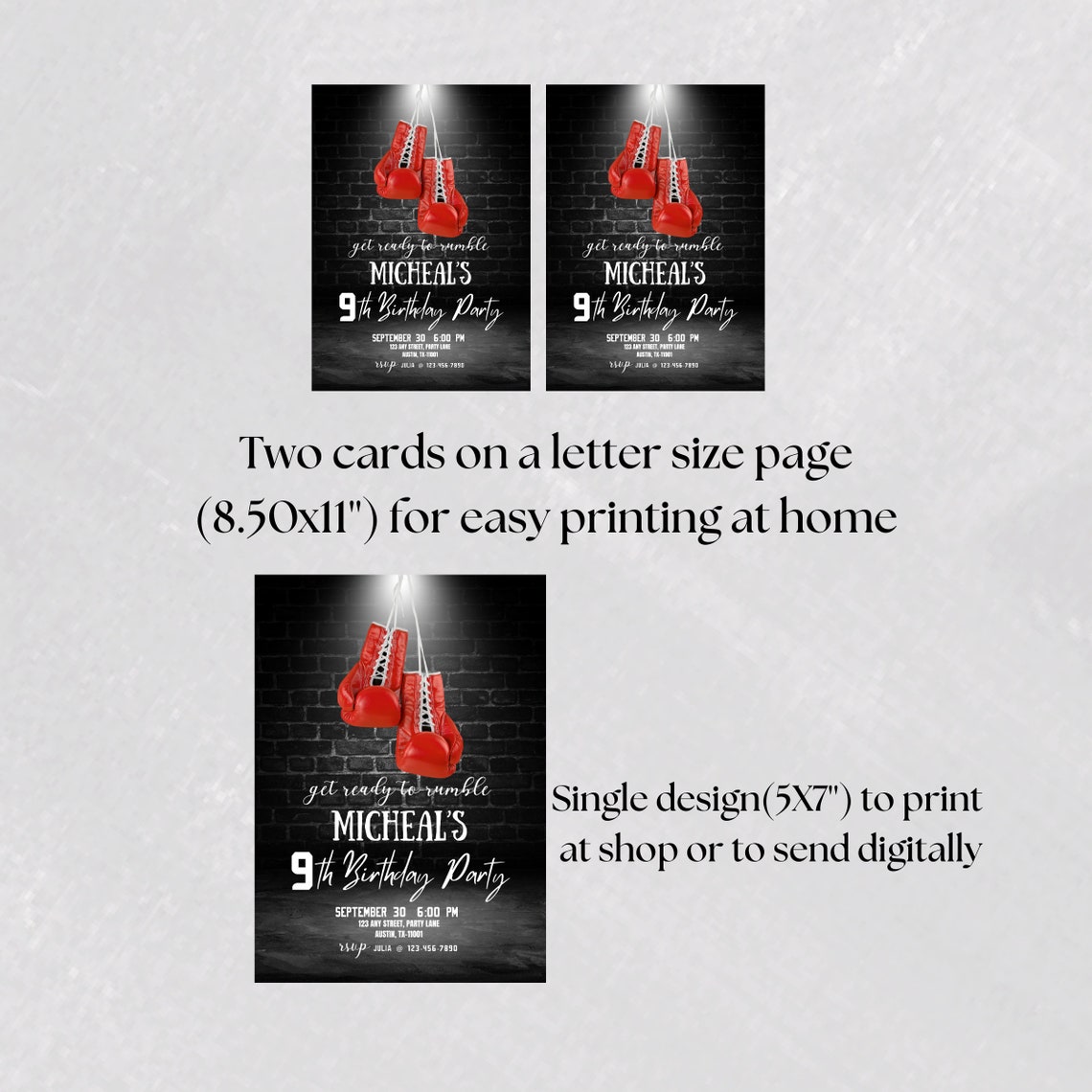 Boxing Birthday Invitation Boxing Party Invite Template Instant ...