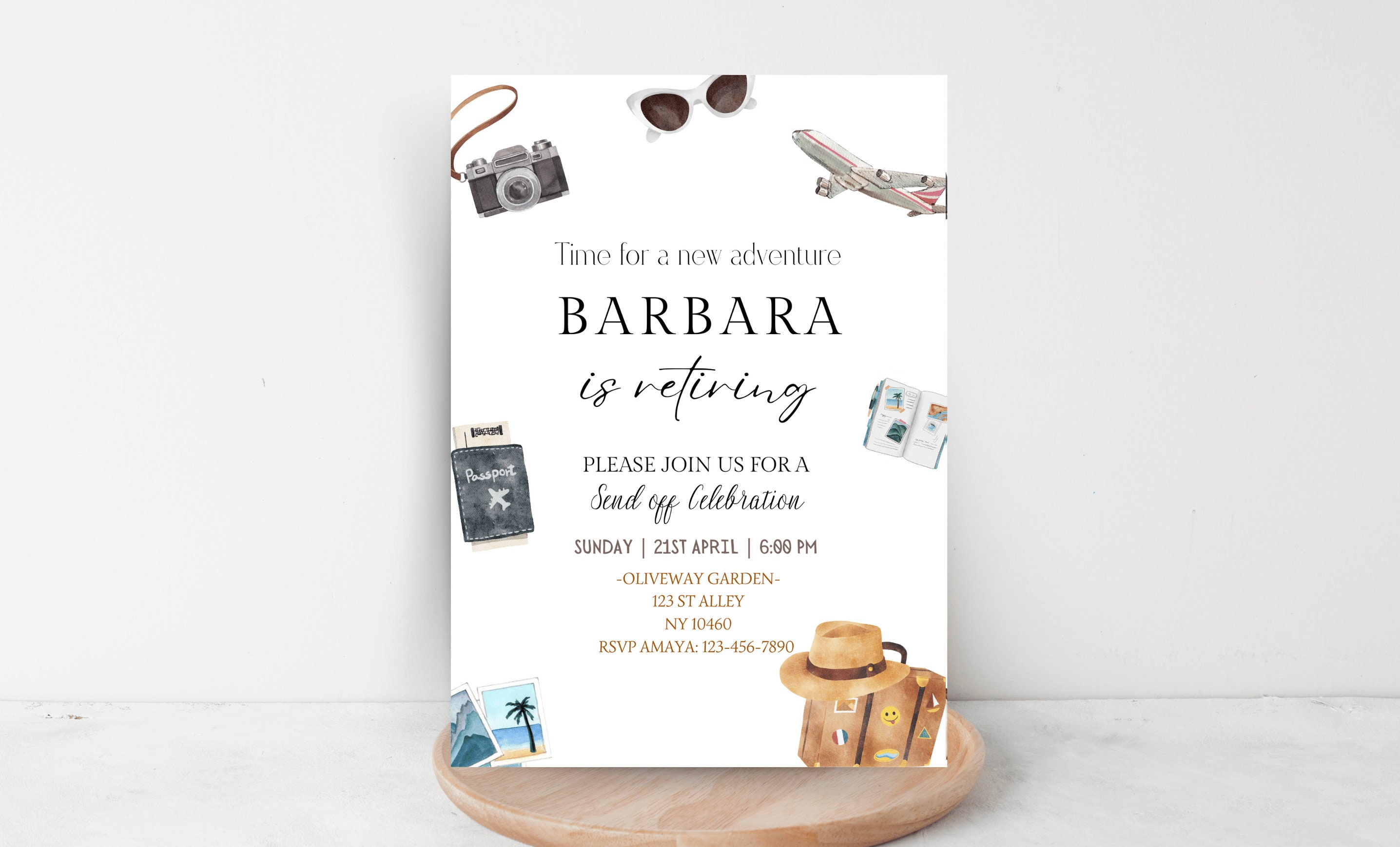 Travel Retirement Party Invitation, New Journey Adventure Theme ...