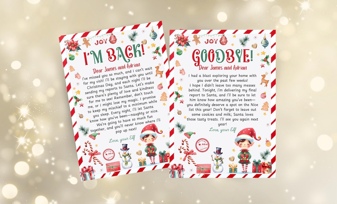 Editable Elf Arrival Letter Return Letter Christmas Elf I'm Back Elf ...