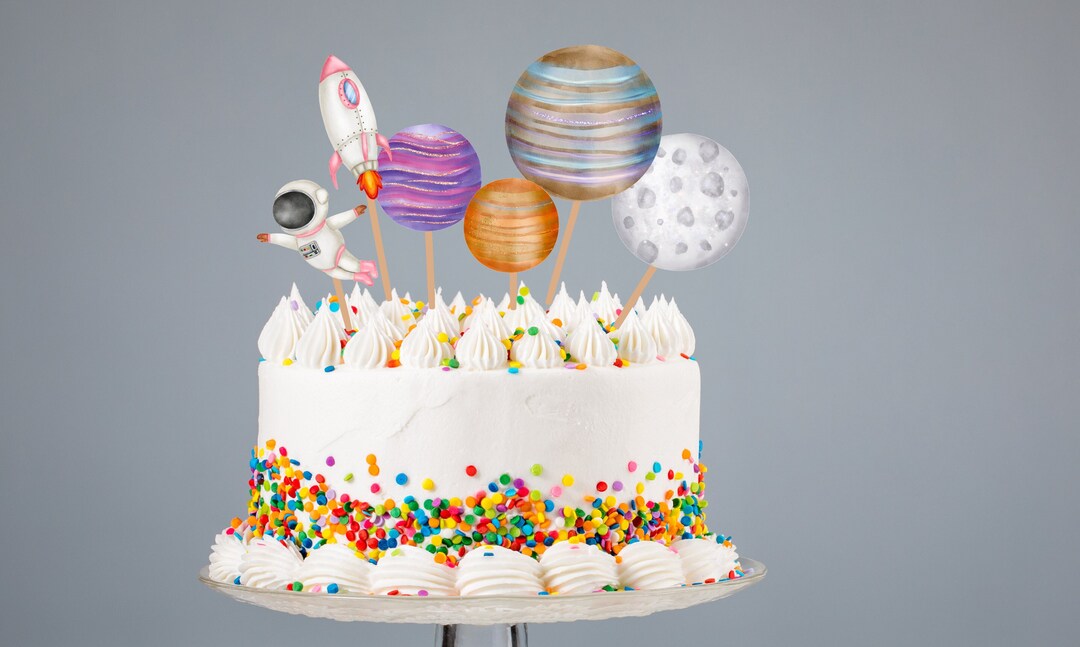 Space Cake Topper | Galaxy Table Decor | Space Centerpieces | Space ...