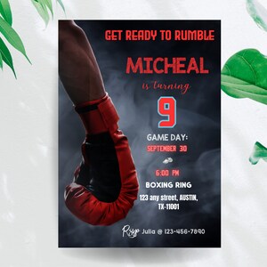 Boxing Birthday Invitation, Boxing Party Invite Template, Instant ...