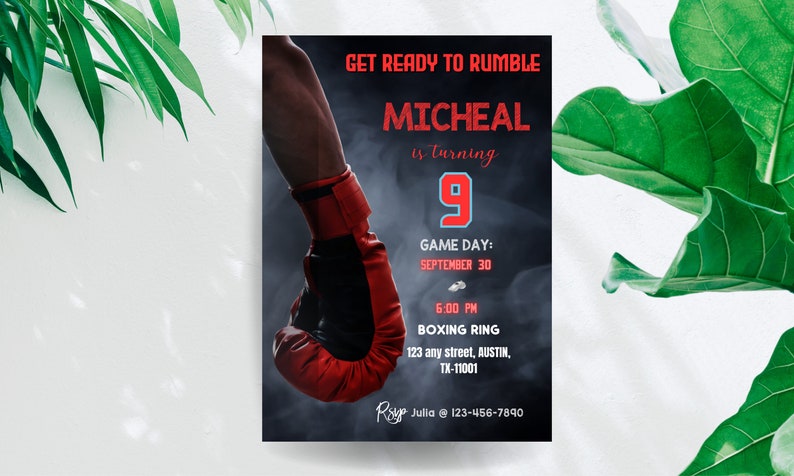 Boxing Birthday Invitation Boxing Party Invite Template Instant ...