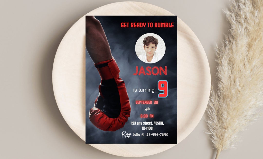 Boxing Birthday Invitation Boxing Party Invite Template Instant ...