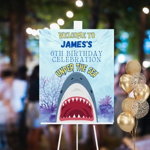 Shark Under the Sea Welcome Sign, the Sea Welcome Sign, Boys Ocean ...