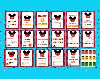 Printable Set of Minnie Mouse Party Signs 5x7 and 8x10 - Etsy