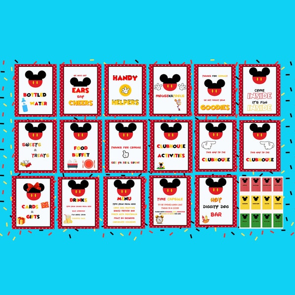 Mickey Mouse Labels - Etsy