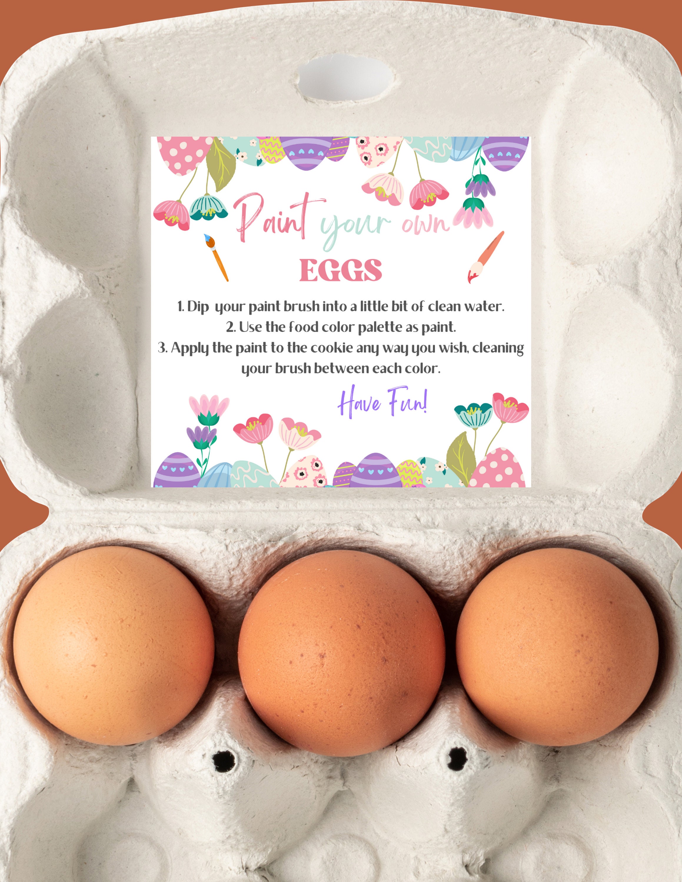 Editable Paint Your Own Eggs Egg Carton Label, Easter Egg Hunt, Easter ...