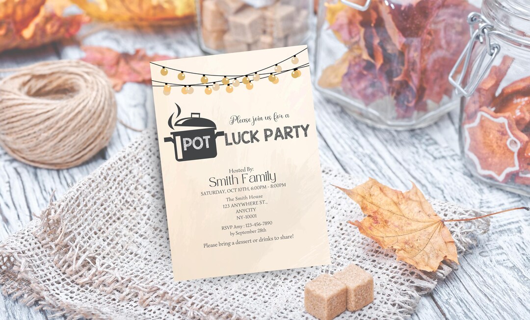 Potluck Party Invitation, Neighborhood Block Party, Birthday Family ...