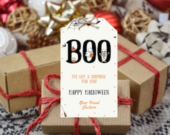 Editable Halloween Favor Tags Boo Gift Tags Costume Party Trick or ...