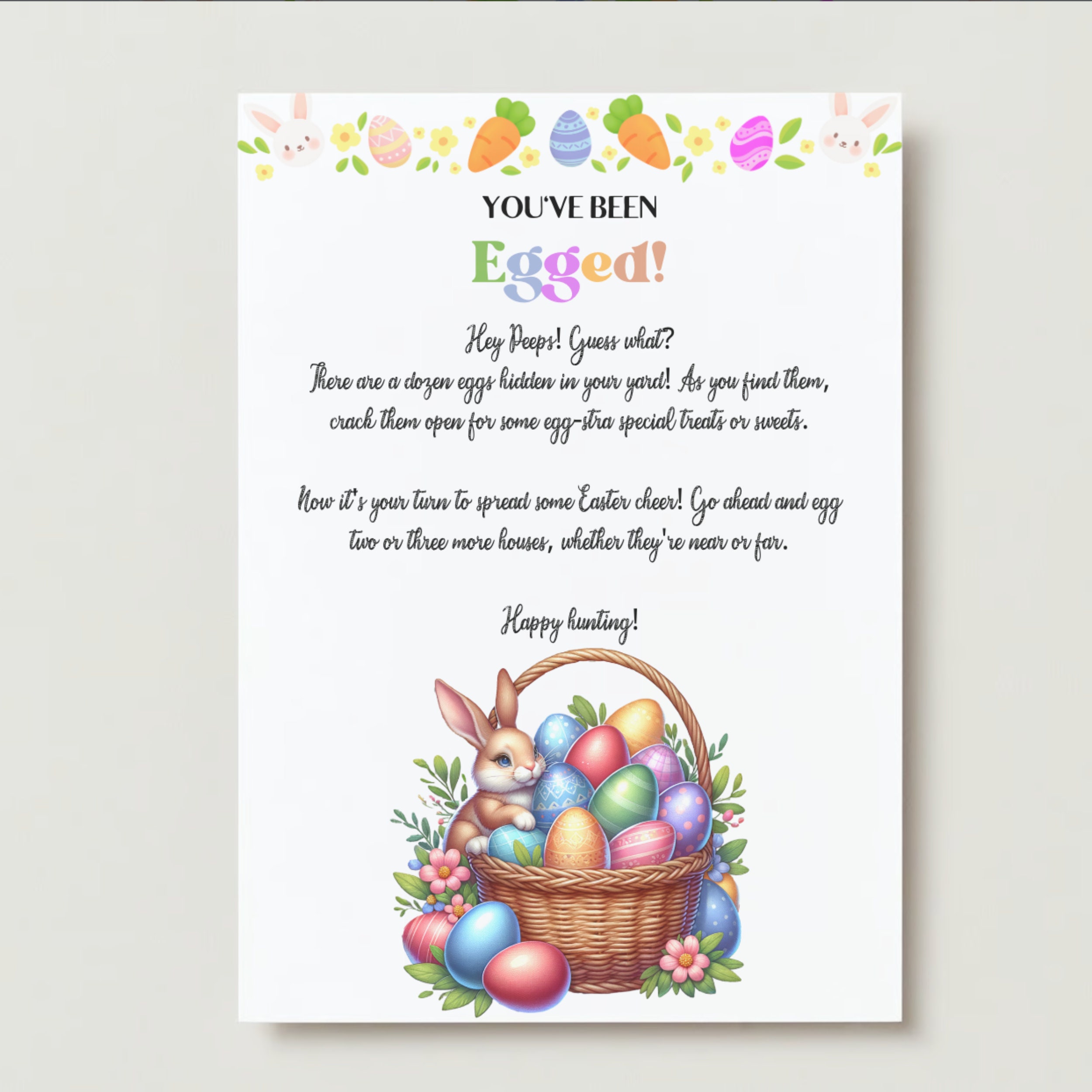 Editable You've Been Egged Easter Egg Hunt Activity, We've Been Egged ...