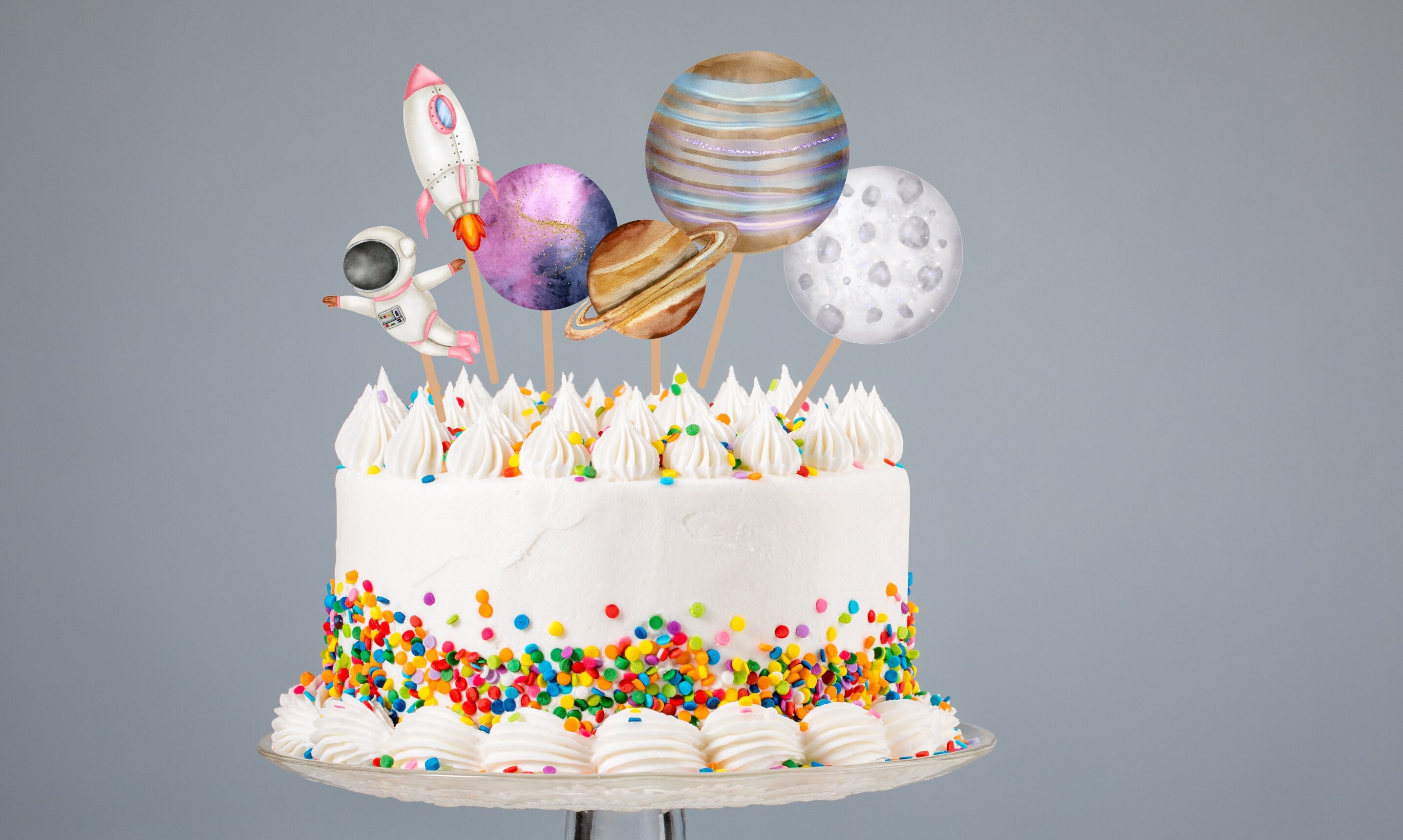 Space Cake Topper Galaxy Table Decor Space Centerpieces Space Birthday ...
