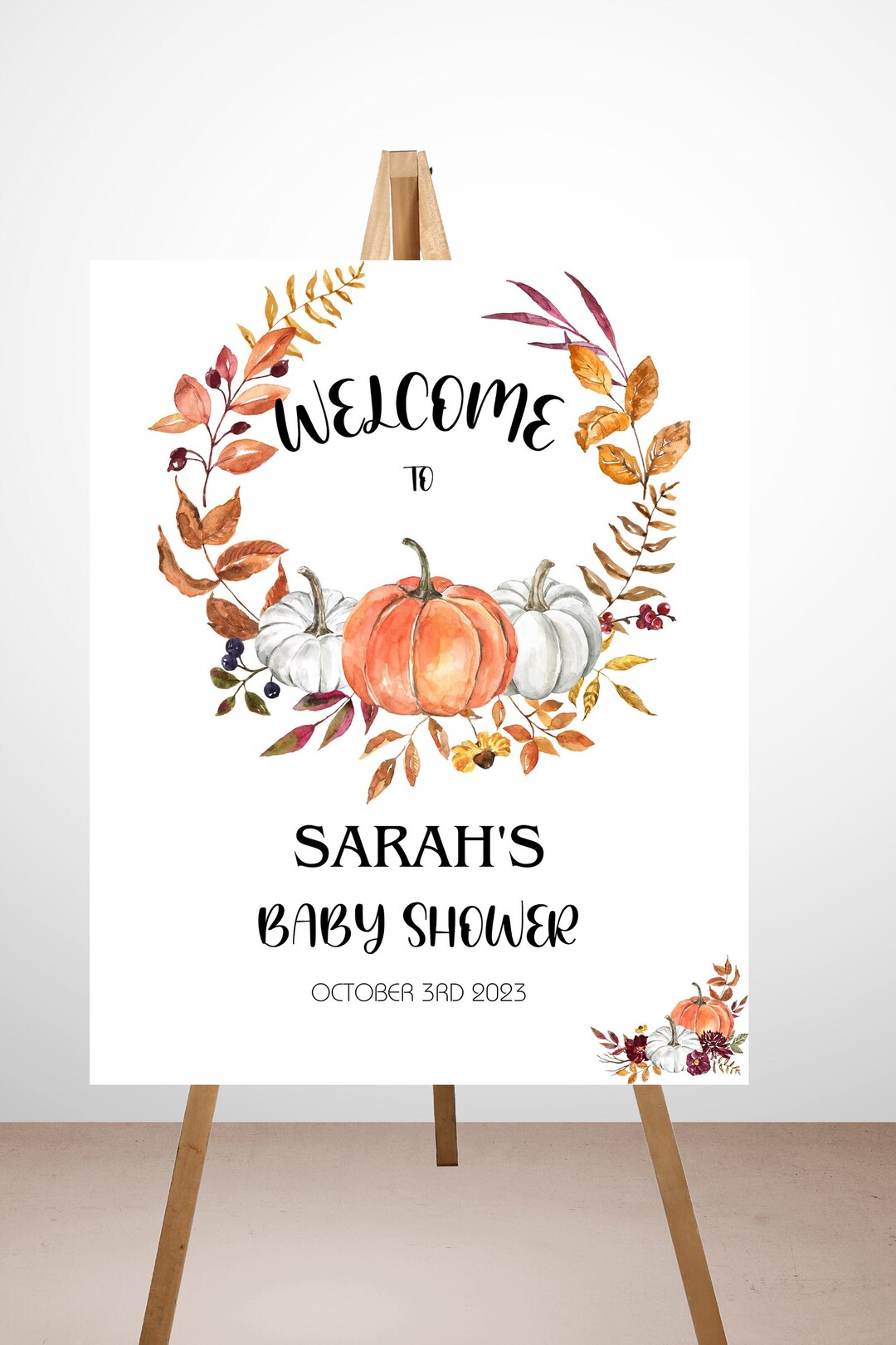 Editable Welcome Sign Autumn Fall Baby Shower Fall Party - Etsy