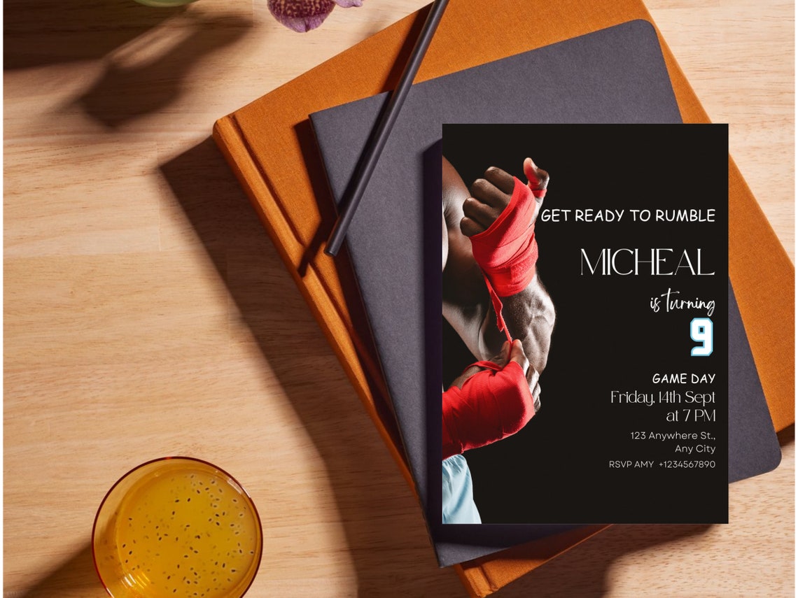 Boxing Birthday Invitation Boxing Party Invite Template Instant ...
