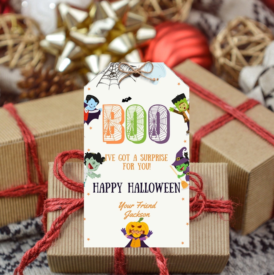 Editable Halloween Favor Tags Boo Gift Tags Costume Party Trick or ...