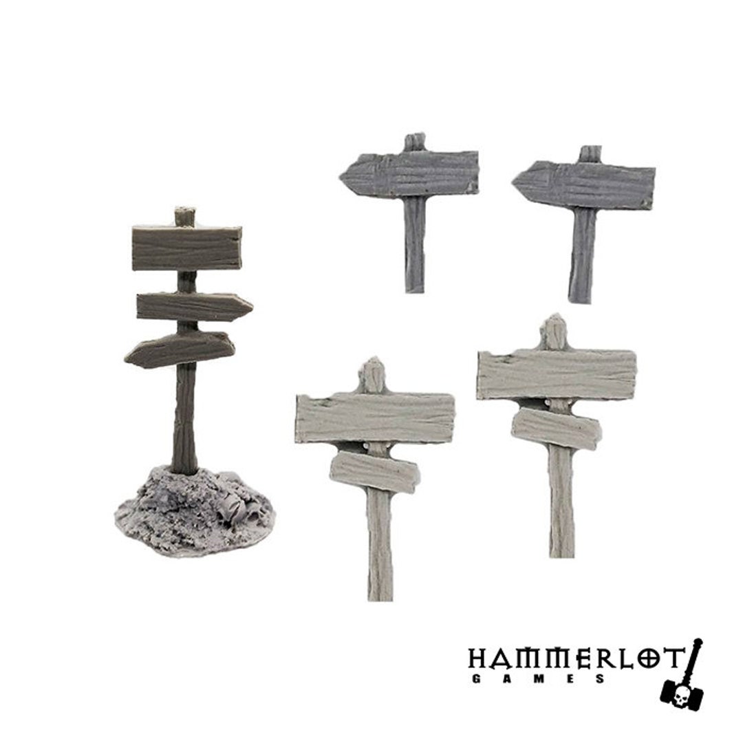 Wooden Road Signs, 28mm 32mm Scenery, Wargames. Terrain Dungeons ...