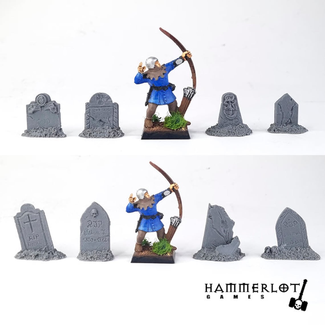 Undead Graveyard Tombstones, 28mm 32mm, Tomb Cemetery RPG D&D Terrain ...