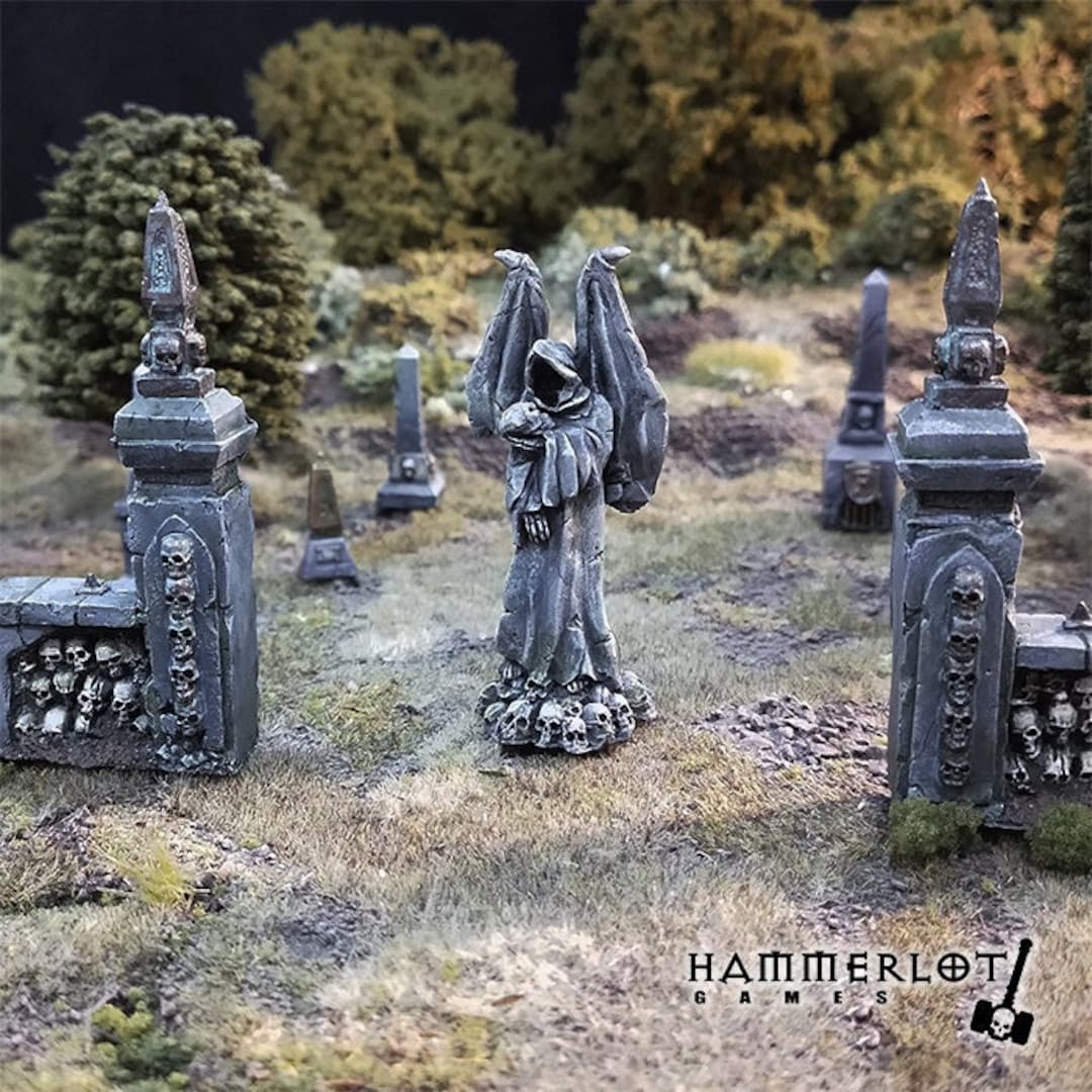 Angel Statue Cemetery, Grave, Headstone. D&D Terrain Wargaming, Dnd ...
