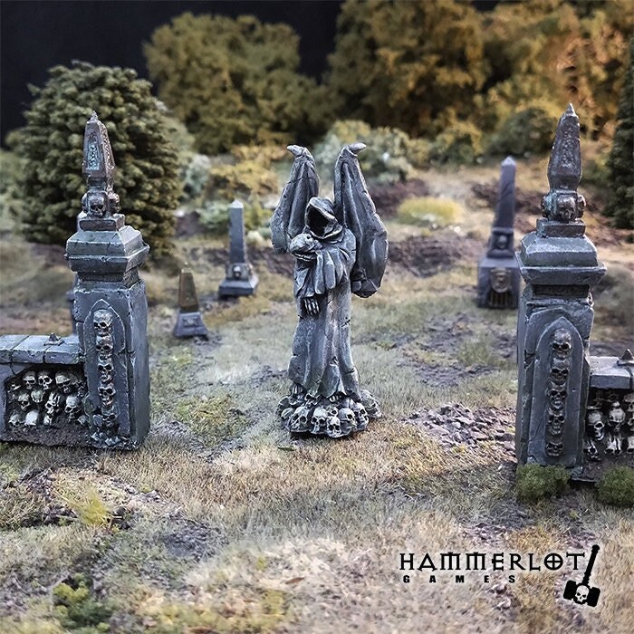 Angel Statue Cemetery, Grave, Headstone. D&D Terrain Wargaming, Dnd ...
