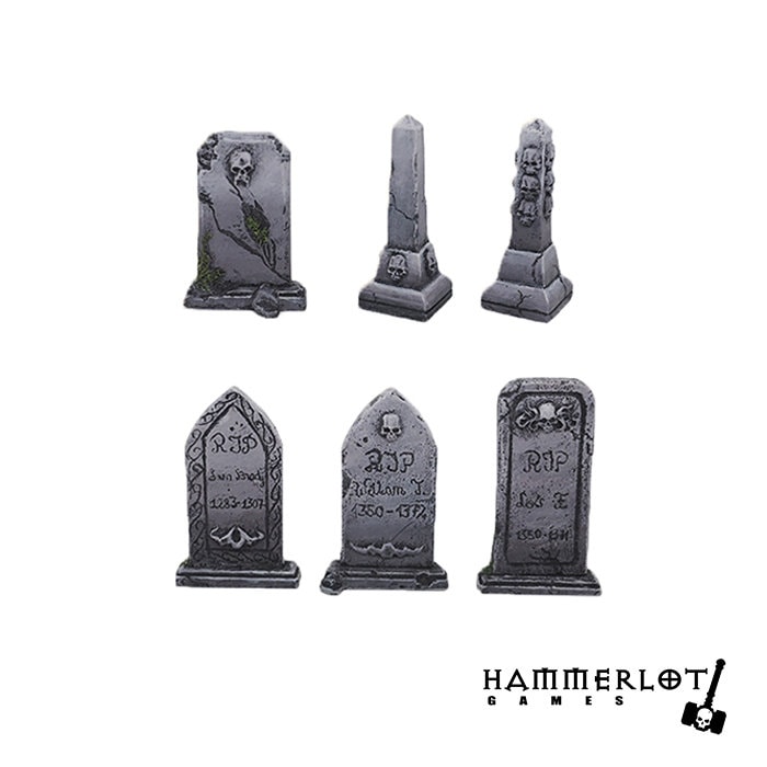 Headstones Tombs Undead Graveyard, 28mm 32mm Cemetery RPG D&D Terrain ...