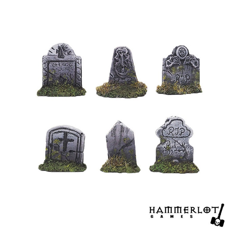 Undead Graveyard Tombstones, 28mm 32mm, Tomb Cemetery RPG D&D Terrain ...