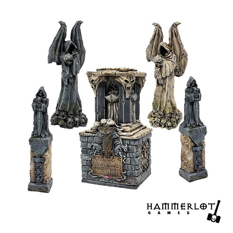 Cemetery Mausoleum, Statue, Grave Tombstone D&D Terrain Wargaming, Dnd ...