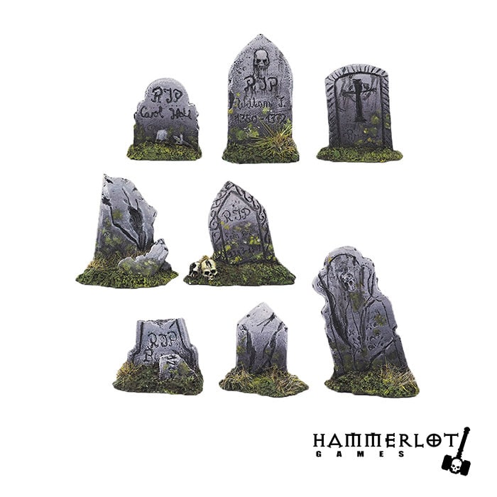 Tombstones Undead Graveyard 28mm 32mm Tomb Cemetery RPG D&D Terrain ...