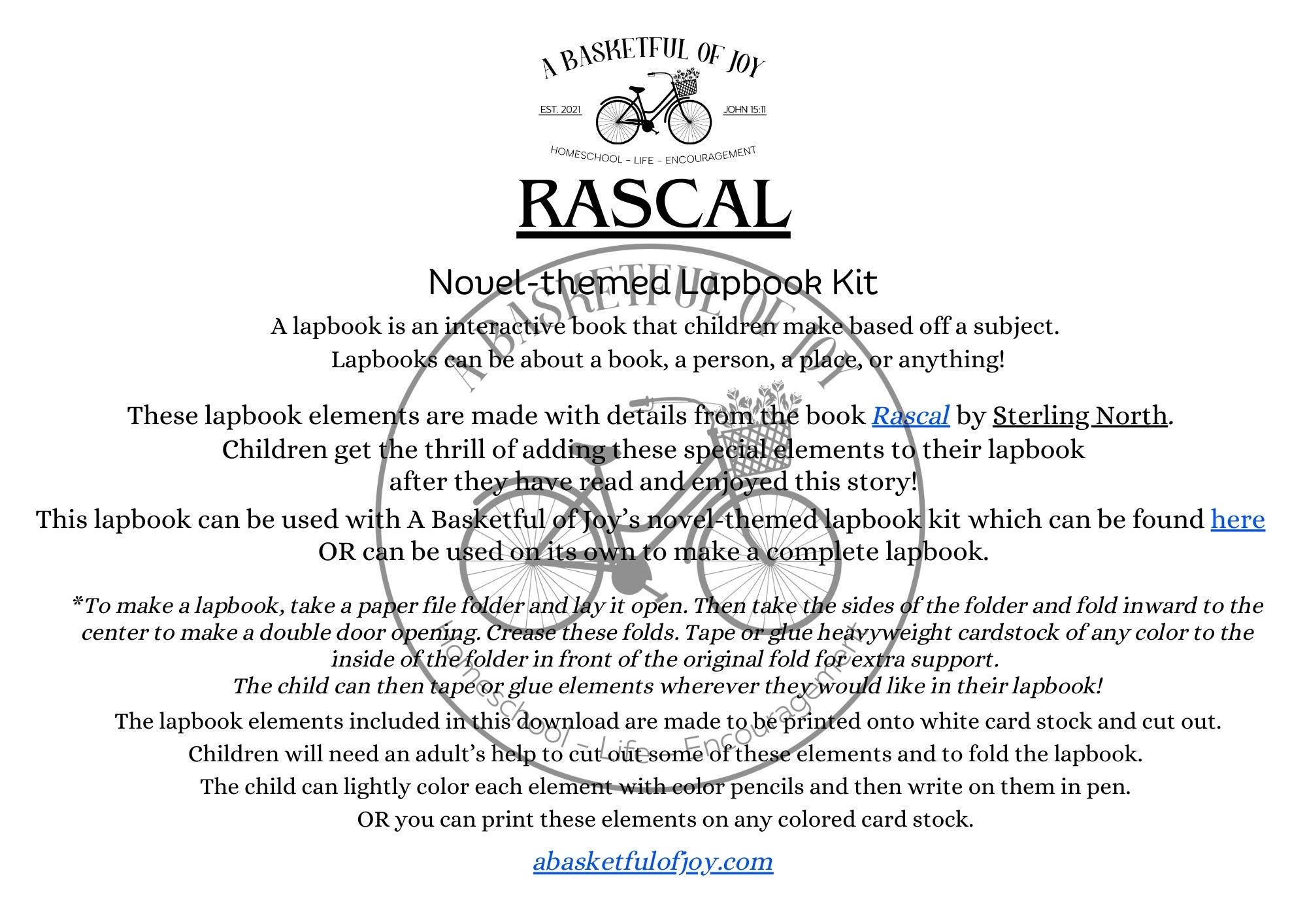 RASCAL Novel-Themed Lapbook Kit - Etsy.de