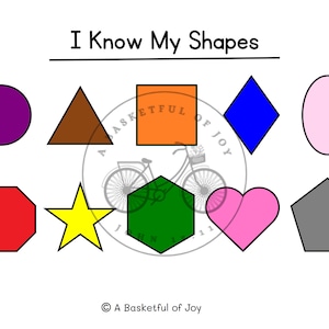 Learning Shapes - Printable Preschool Binder Activity - Etsy