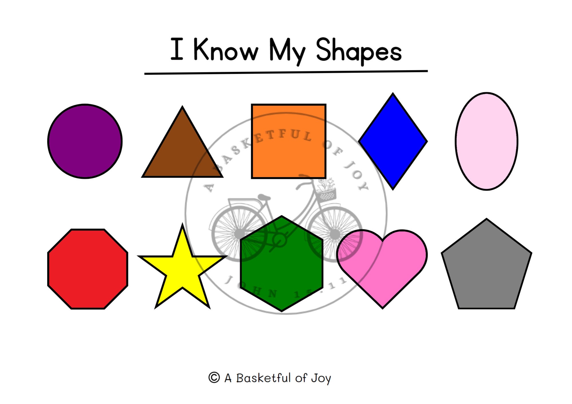 Learning Shapes - Printable Preschool Binder Activity - Etsy
