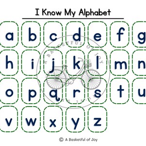 Preschool Alphabet Lowercase Match - Preschool Binder Activity - Etsy