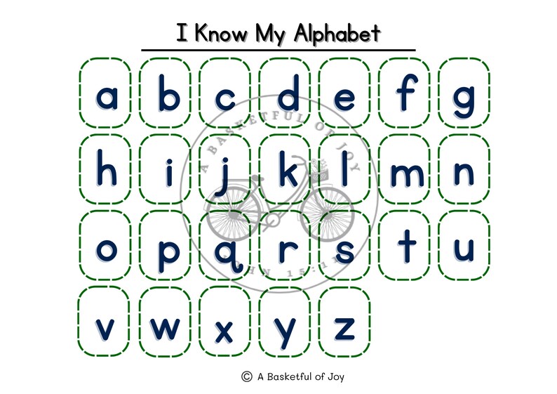 Preschool Alphabet Lowercase Match - Preschool Binder Activity - Etsy