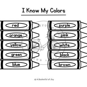 Color Match - Preschool Binder Activity - Etsy